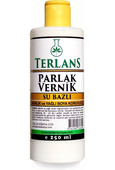 Terlans Su Bazlı Parlak Vernik Akrilik ve Yağlı Boya Koruyucu 250 ml Terlans Su Bazlı Parlak Vernik Akrilik ve Yağlı Boya Koruyucu 250 ml