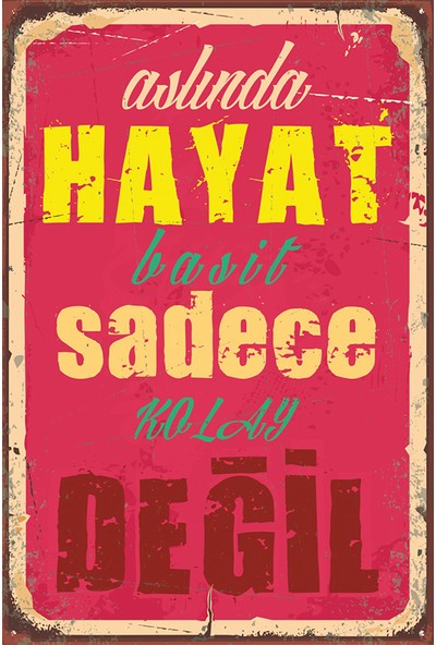 Rems Shop Motivasyon Hayat Basit, Retro Vintage Ahşap Poster Rems Shop Motivasyon Hayat Basit, Retro Vintage Ahşap Poster