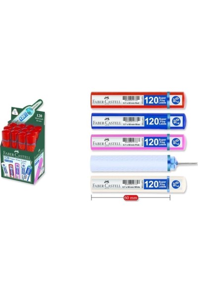 Faber-Castell 2b Grip Min 0.7 x 60 mm 120'li 5 Tüp Karışık Set