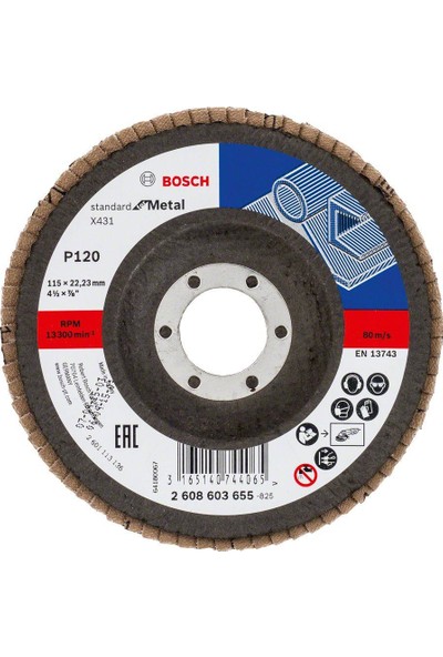 Bosch X431 Metal Flap Zımpara Diski 115MM 120 Kum
