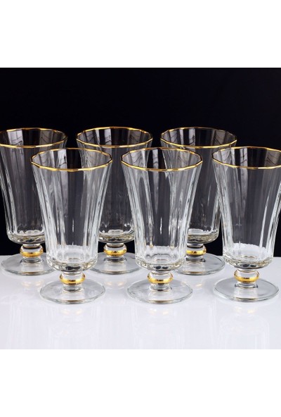 Paşabahçe Kahve Yanı Su Bardak Takımı Diamond Altın - 6 Kişilik