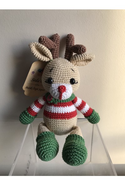 Butik Örgü Sepeti Amigurumi Yılbaşı Geyiği