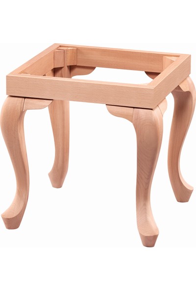 Obuts Home 40 Lık Lükens Ayaklı Puf İskeleti 4854 Ahşap Ham