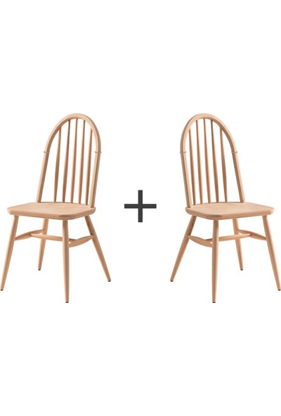 Obuts Home Ada Sandalye 695 2'li Ahşap Ham