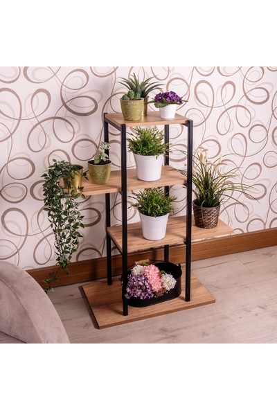 Mudesa Saksı Standı 4 Katlı Saksılık Çiçeklik Çok Katlı Dekoratif Raf