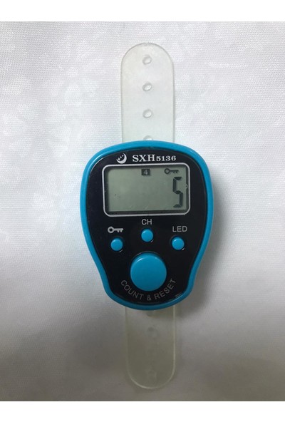 Hac Dünyası Tuş Kilitli 5 Hafızalı Işıklı Zikirmatik (3 Adet)Mavi