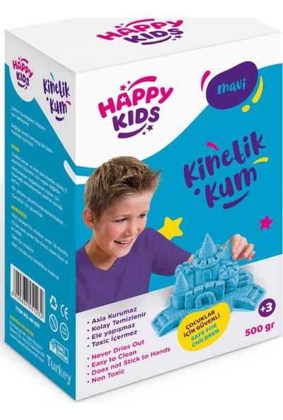 Happy Kids 500GR Mavi Kinetik Kum Kutulu Hareketli Oyun Kumu Happy Kids 500GR Mavi Kinetik Kum Kutulu Hareketli Oyun Kumu