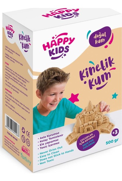 Happy Kids 500GR Sarı Doğal Kinetik Kum Kutulu Hareketli Oyun Kumu Happy Kids 500GR Sarı Doğal Kinetik Kum Kutulu Hareketli Oyun Kumu