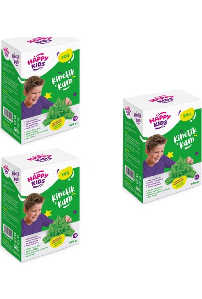 Happy Kids 500GR Yeşil Doğal Kinetik Kum (3ADET) Kutulu Hareketli Happy Kids 500GR Yeşil Doğal Kinetik Kum (3ADET) Kutulu Hareketli