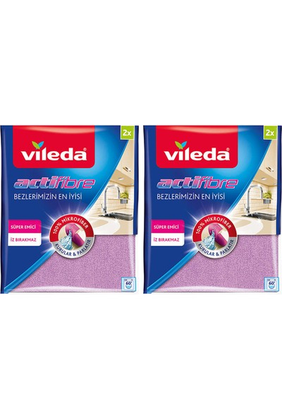 Vileda Actifibre Mikrofiber Bez 2'li x 2 Vileda Actifibre Mikrofiber Bez 2'li x 2