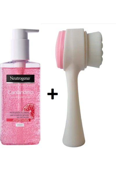 Neutrogena Canlandırıcı Yüz Yıkama Jeli Pembe Greyfurt 200 ml + Cilt Temizleme Fırçası