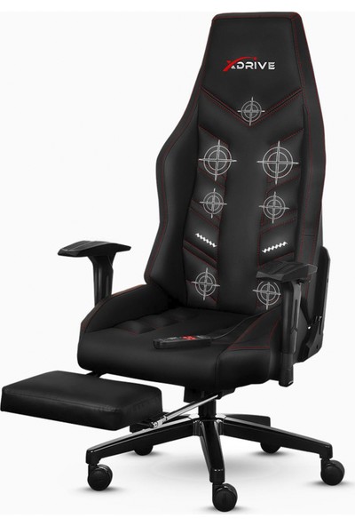 Xdrive Fırtına Masajlı Ayak Uzatmalı Profesyonel Oyuncu Koltuğu Siyah