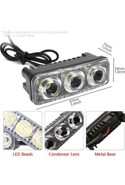 Drl Motosiklet ve Otomobil Sis Lambası Süper Beyaz LED HDX-D003