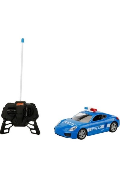 Sunman 1:20 Uzaktan Kumandalı Suncon USB Şarjlı Polis Arabası 20 Cm. - Mavi