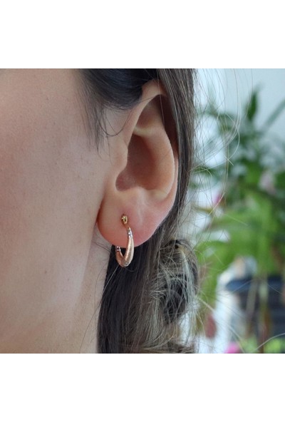 Değerli Kuyumculuk Desenli Halka Küpe