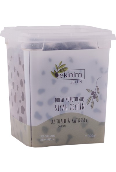 Life Ekinim Kurutulmuş Az Tuzlu Siyah Zeytin 800 gr