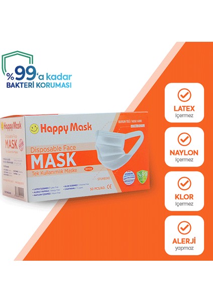 Happy Mask 50'li Fiyatı, Taksit Seçenekleri ile Satın Al