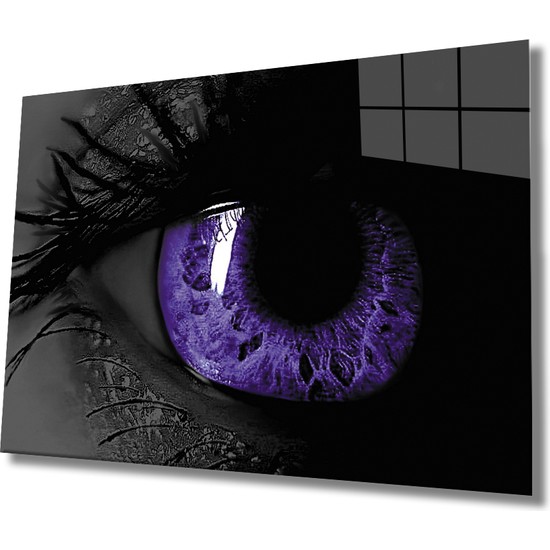 Kadınlar Mor Göz Cam Tablo Women Purple Eye Fiyatı