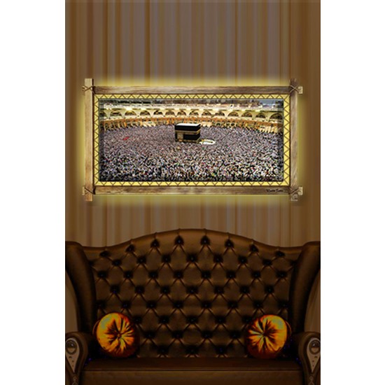 MiraLive Kabe LED Işıklı Rustik Kanvas Tablo O 96 x 56 Fiyatı