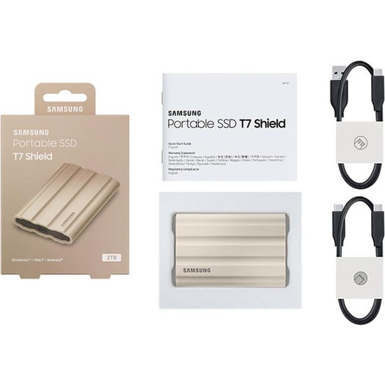 Samsung T7 Shield 2TB Mini USB 3.2 Bej Taşınabilir SSD Fiyatı