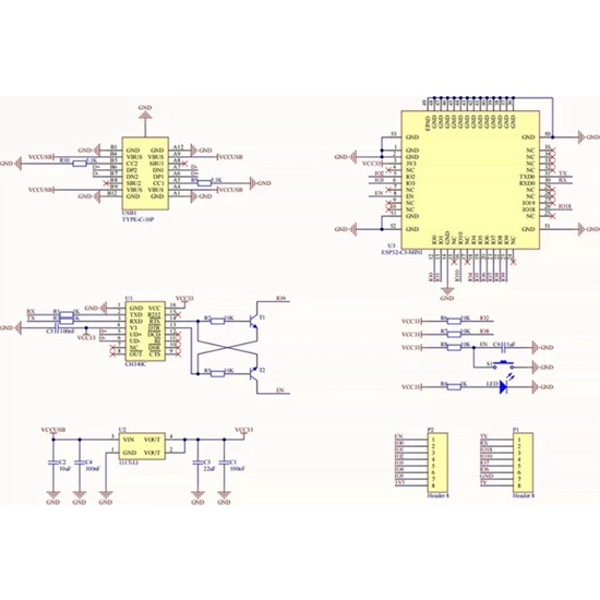 Sunshinee Mını ESP32-C3 Geliştirme Kartı, ESP32-C3-MINI-14 Fiyatı