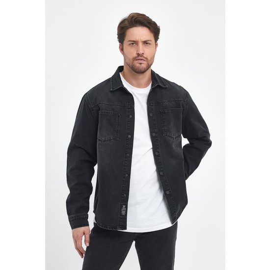 Vena Erkek Jason Black Oversize Jean Gömlek Ceket Fiyatı