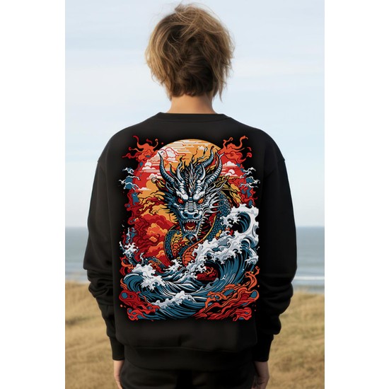 Lush Blood Lushblood Dragon Sırt Baskılı Trend Sweatshirt Fiyatı