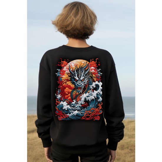 Lush Blood Lushblood Dragon Sırt Baskılı Trend Sweatshirt Fiyatı