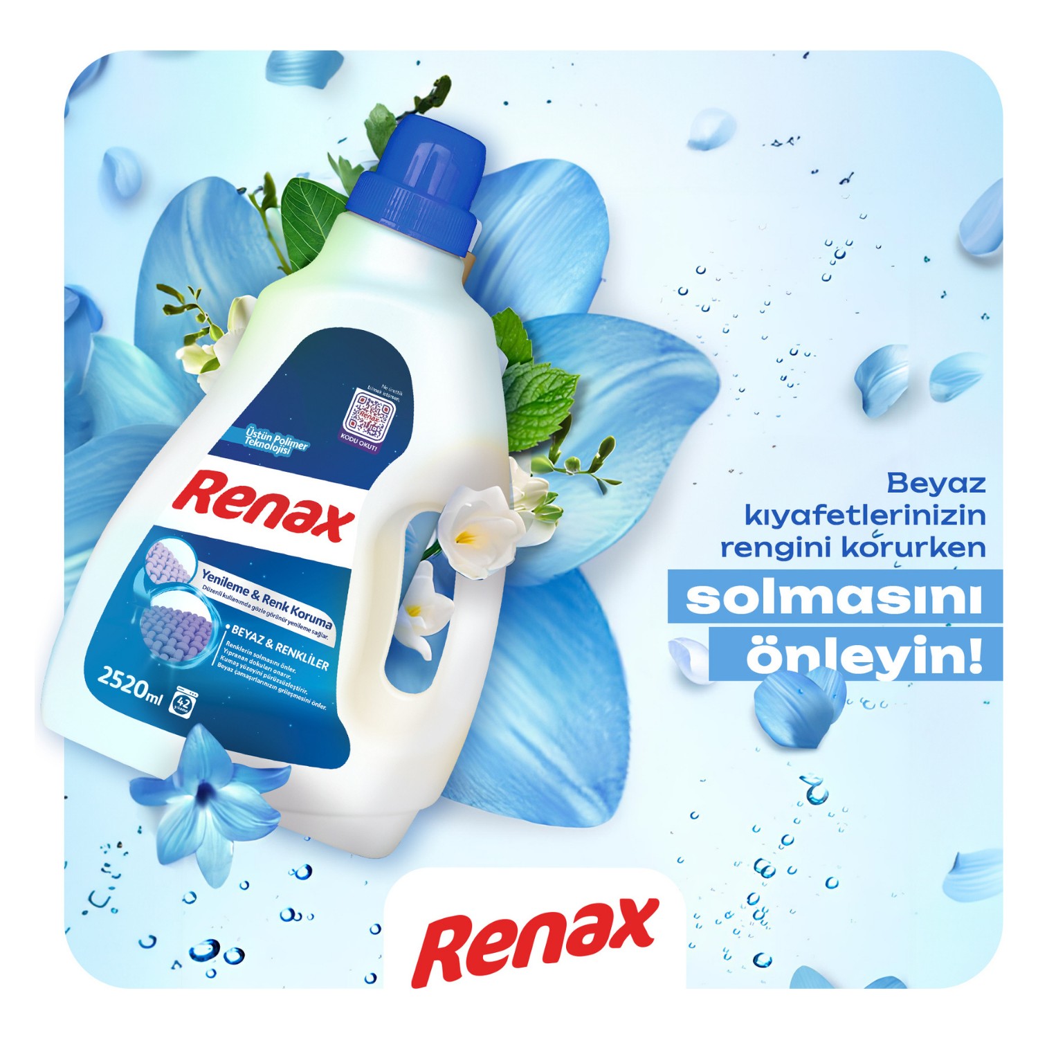 Renax Sıvı Çamaşır Deterjanı 2520 ml - 3 Lü Paket (Renkliler Fiyatı