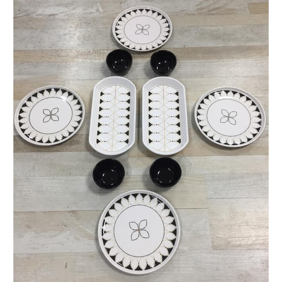 Pinkev Black Drops 4 Kişilik 10 Parça Seramik Kahvaltı Fiyatı