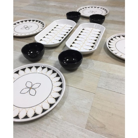 Pinkev Black Drops 4 Kişilik 10 Parça Seramik Kahvaltı Fiyatı