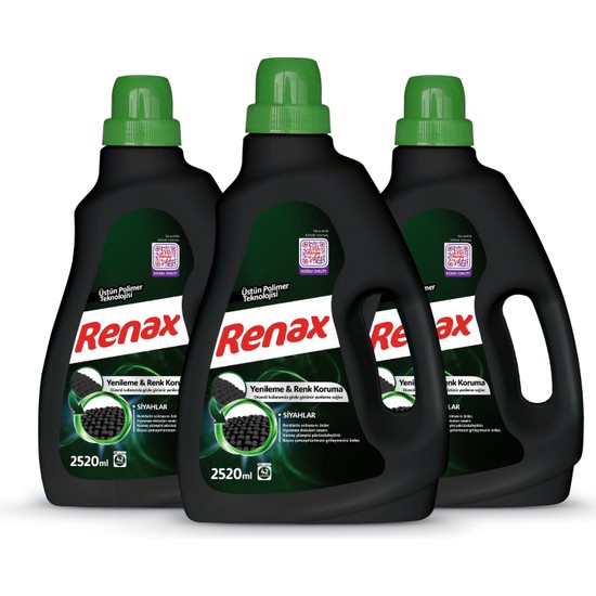 Renax Sıvı Çamaşır Deterjanı Siyahlar 2520 ml - 3 Lü Paket Fiyatı