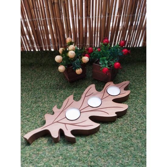 Dekorum Ahşap Dekoratif Tasarım 2'li Mumluk Fiyatı