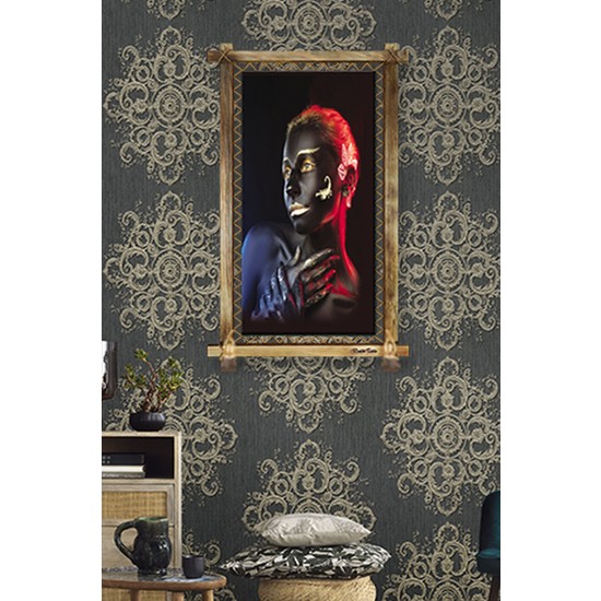 Rustik Işıklı Zenci Kadın Kanvas Rustik Tablo B 96 x 66 Fiyatı