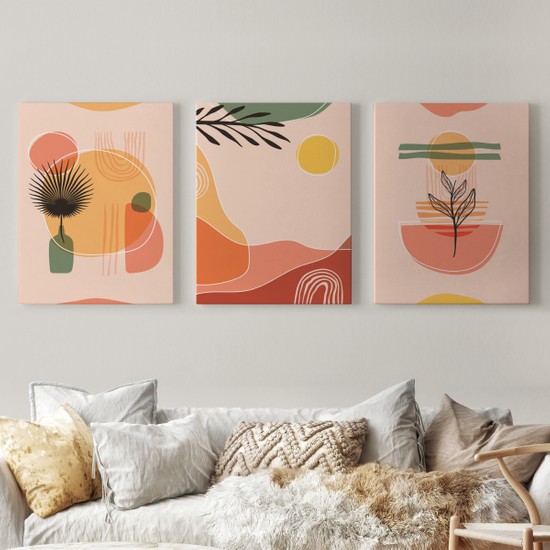 3’lü Tablo Modern Minimal Tasarım Koleksiyon Dekoratif Şık Fiyatı