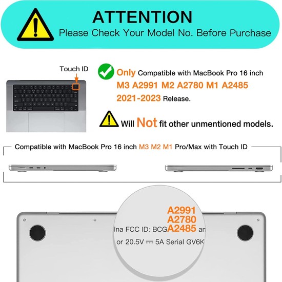 Jingyi MacBook Pro 16 "m3 A2991 M2 A2780 M1 A2485 (2021 / Fiyatı