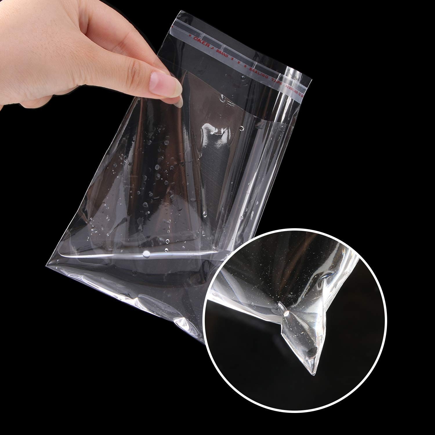 BossPack Şeffaf Bantlı 10X20 cm Parlak Jelatin Poşet 100 Fiyatı