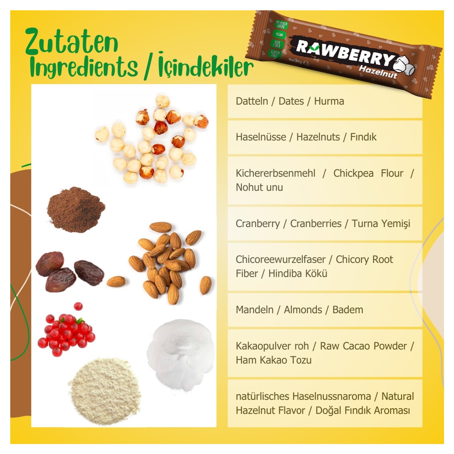 Rawberry Fındıklı Şeker Ilavesiz Vegan Glütensiz Kuruyemiş Fiyatı