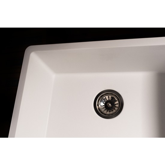 Vosh Tezgah Altı Beyaz Granit Mutfak Evyesi 55 x 45 cm Fiyatı