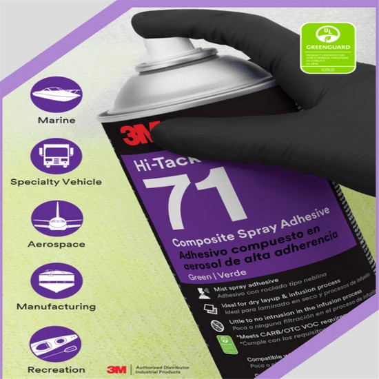 3M ™ Hi-Tack 71 Kompozit Sprey Yapıştırıcı, Yeşil - 500 ml Fiyatı