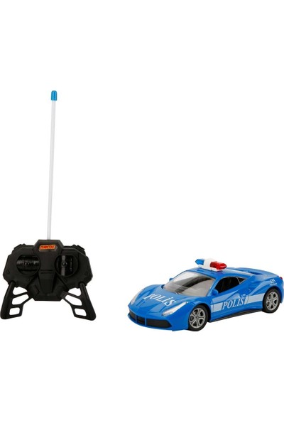 Sunman 1:20 Uzaktan Kumandalı Suncon USB Şarjlı Polis Arabası 20 Cm. - Mavi