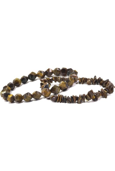 Zuk Collection Doğal Taş Kaplangözü Bileklik Seti