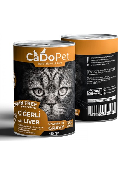 Cado Pet Kedi Ciğerli Konserve 415 gr Cado Pet Kedi Ciğerli Konserve 415 gr
