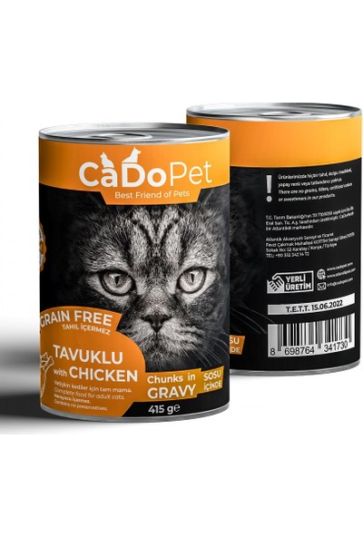 Cado Pet Kedi Tavuklu Konserve 415 gr Cado Pet Kedi Tavuklu Konserve 415 gr