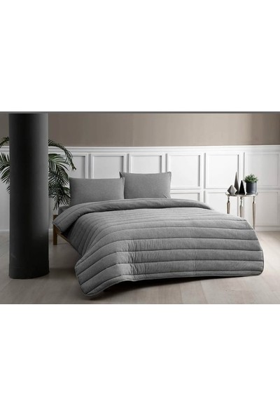 Taç - Natura Antrasit Çift Kişilik Reborn Yorgan Seti