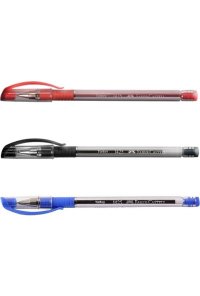 Faber-Castell 1425 Tükenmez Kalem 3 Renk - 1 Siyah + 1 Mavi + 1 Kırmızı Faber-Castell 1425 Tükenmez Kalem 3 Renk - 1 Siyah + 1 Mavi + 1 Kırmızı