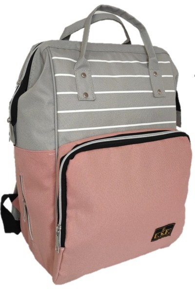 U.S.F Bebek Bakım Çantası Anne Bebek Bakım Sırt Çantası Bej Sarı