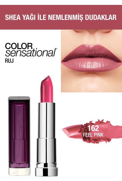 Maybelline New York Color Sensational Ruj - 162 Feel Pink - Pembe Maybelline New York Color Sensational Ruj - 162 Feel Pink - Pembe