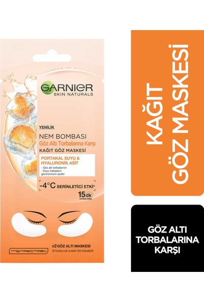 Garnier Nem Bombası Kağıt Göz Maskesi Portakal Suyu & Hyaluronik Asit 6 G +Hediye 50'li Makyaj Pamuğu Garnier Nem Bombası Kağıt Göz Maskesi Portakal Suyu & Hyaluronik Asit 6 G +Hediye 50'li Makyaj Pamuğu