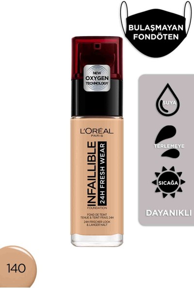 L'Oréal Paris Infaillible 24H Fondöten 140 GOLDEN BEIGE L'Oréal Paris Infaillible 24H Fondöten 140 GOLDEN BEIGE